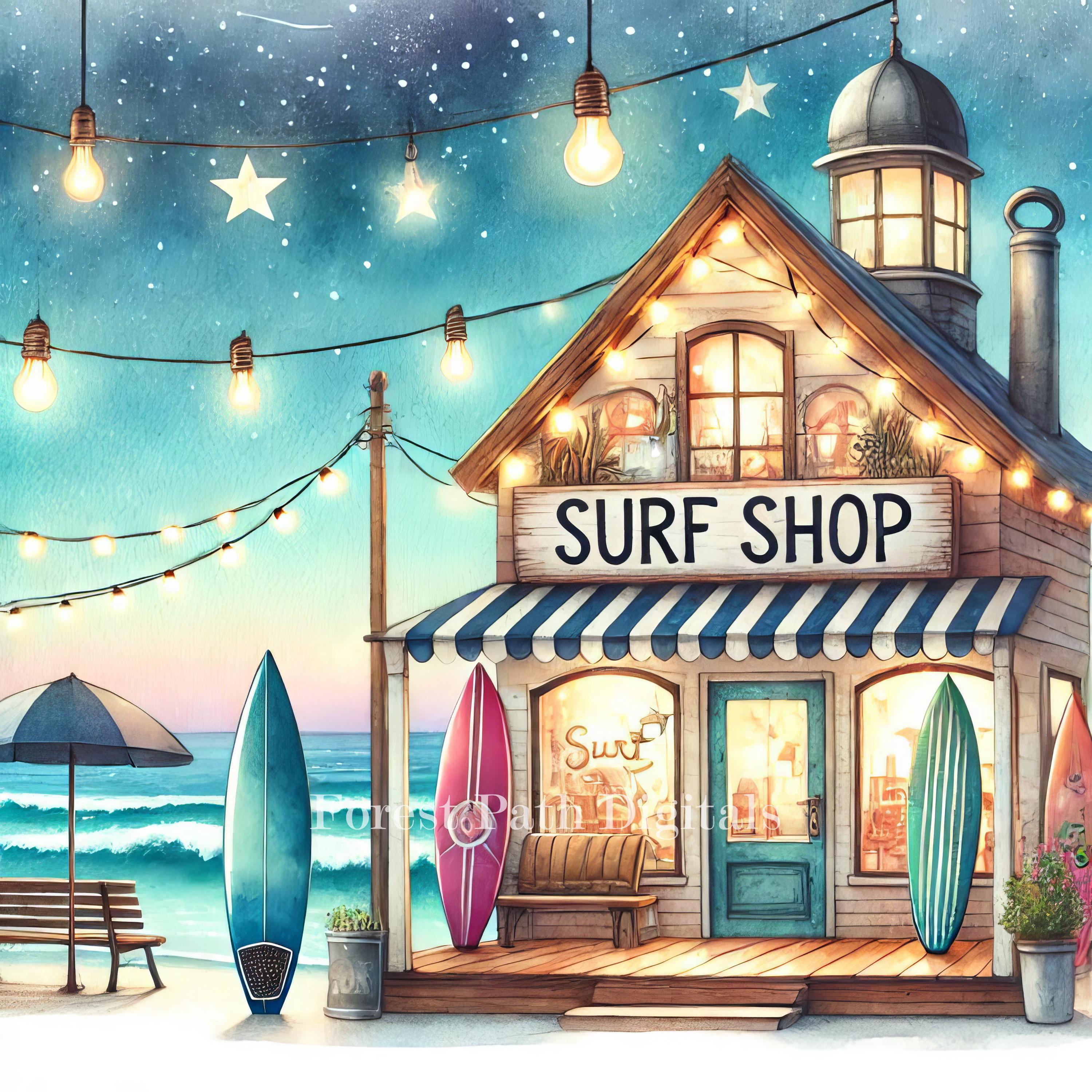 Surf Shop - Clip Art Bundle, Digital Download, Digital Files, Whimsical ...