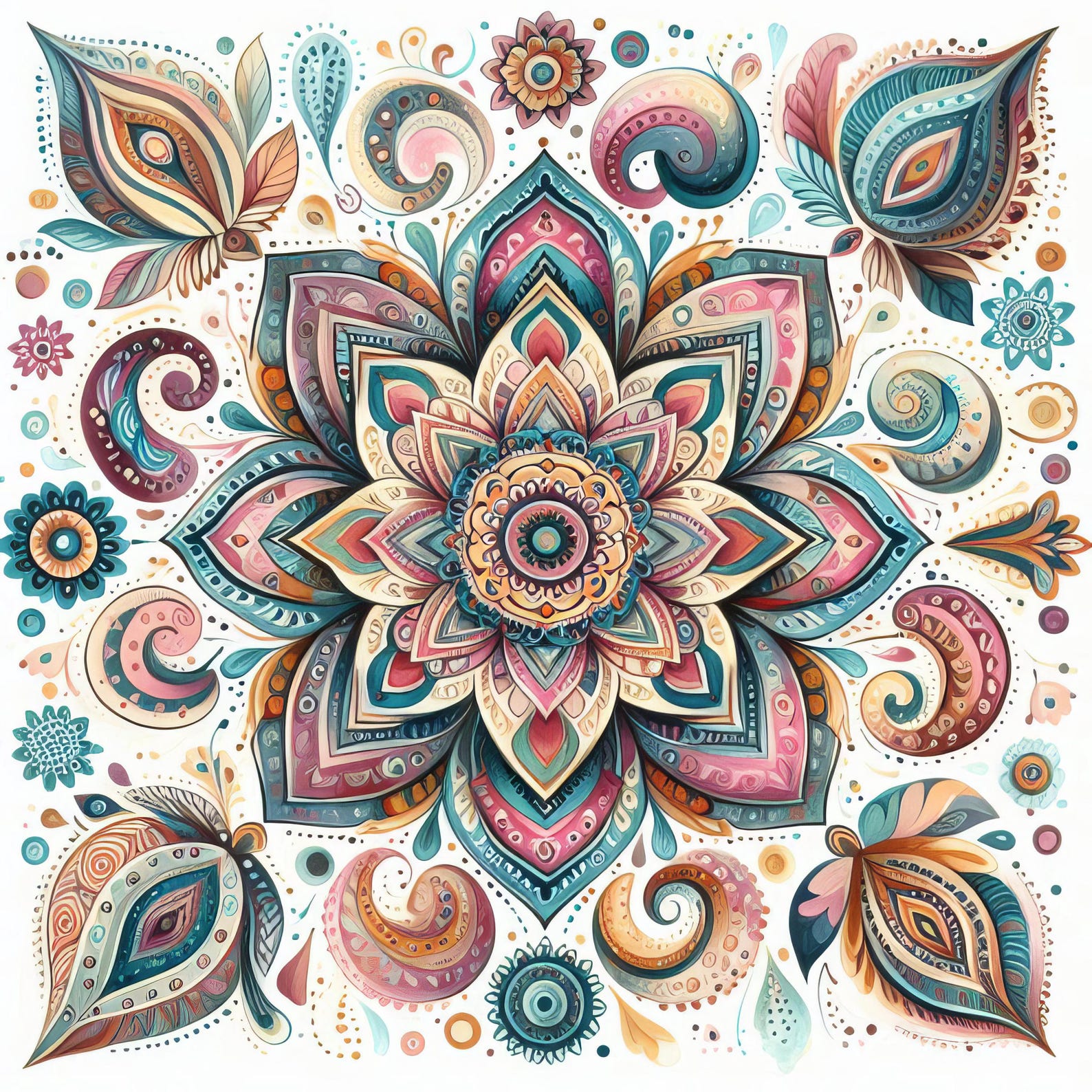 Boho Mandalas - Clip Art Bundle, Digital Images Files Download ...