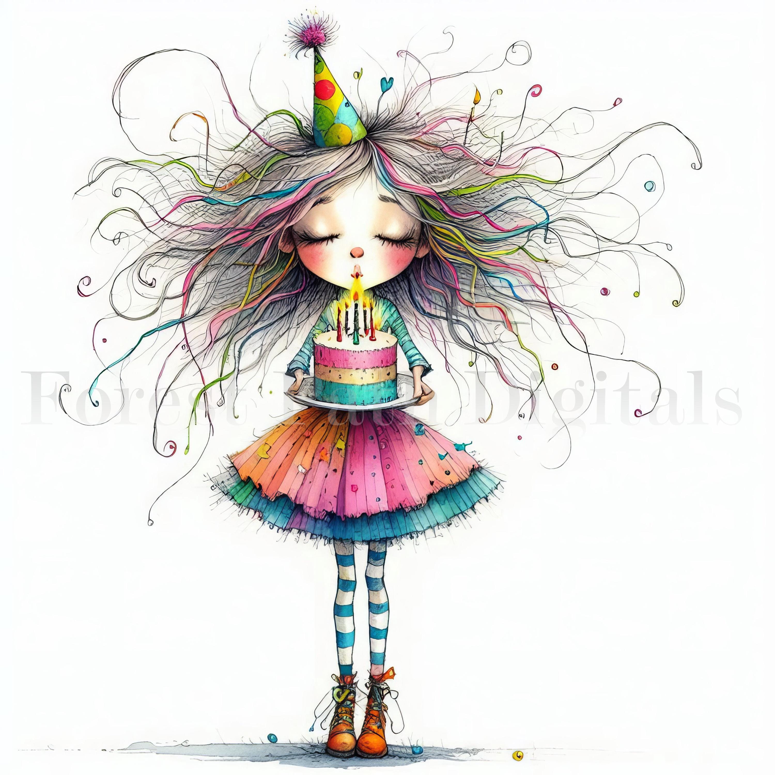 Quirky Birthday Wishes V2- Clip Art Bundle, Digital Download, Digital ...