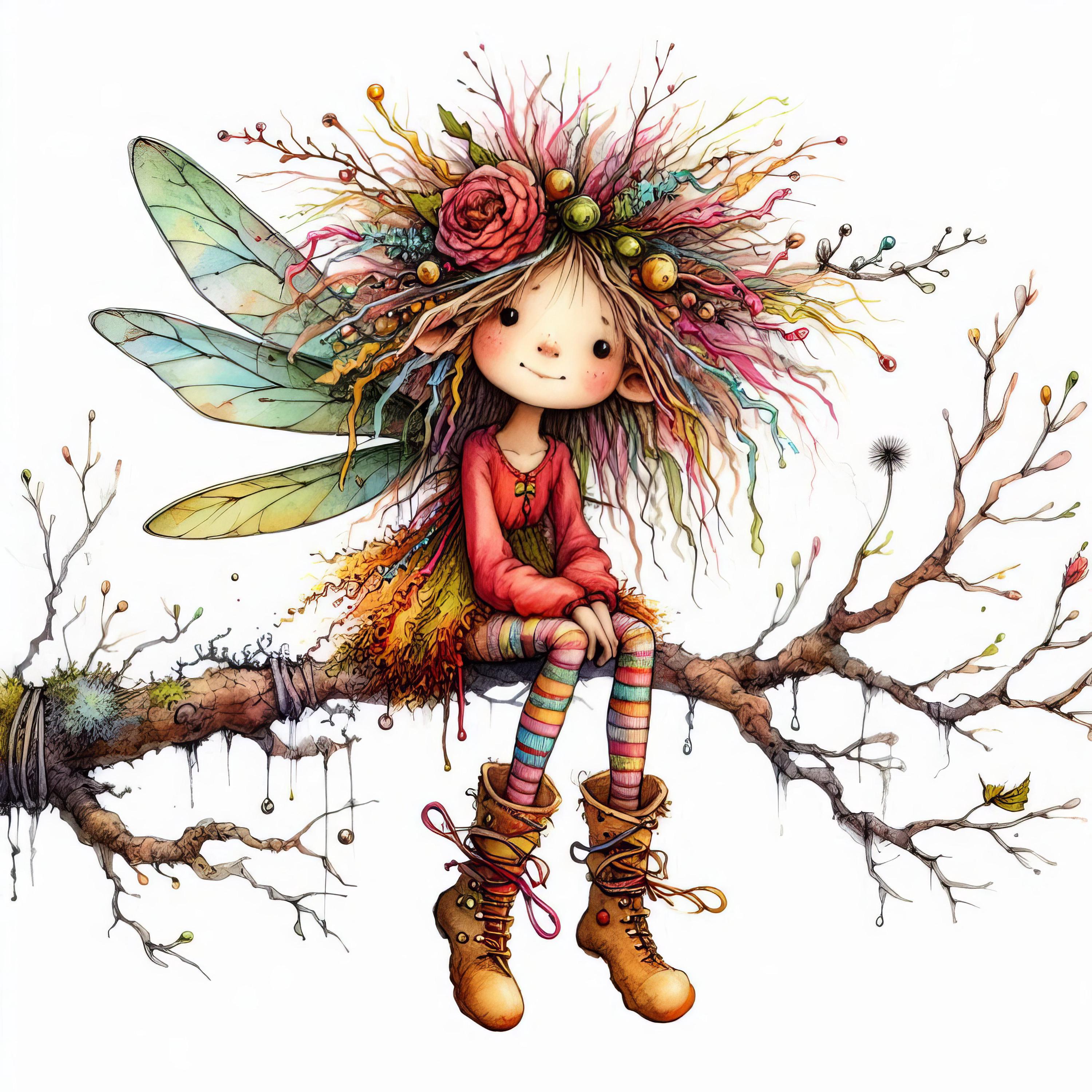 Quirky Boho Fairy - Clip Art Bundle, Digital Download, Digital Files ...