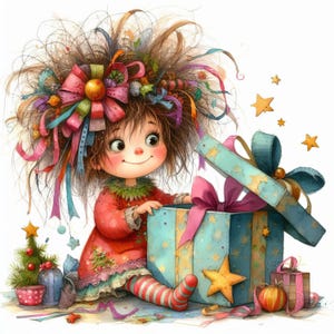 Quirky Christmas Surprise - Clip Art Bundle, Digital Download, Digital ...