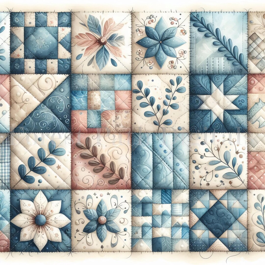 Patchwork Quilt- Clip Art Bundle, Digital Download, Digital Files ...