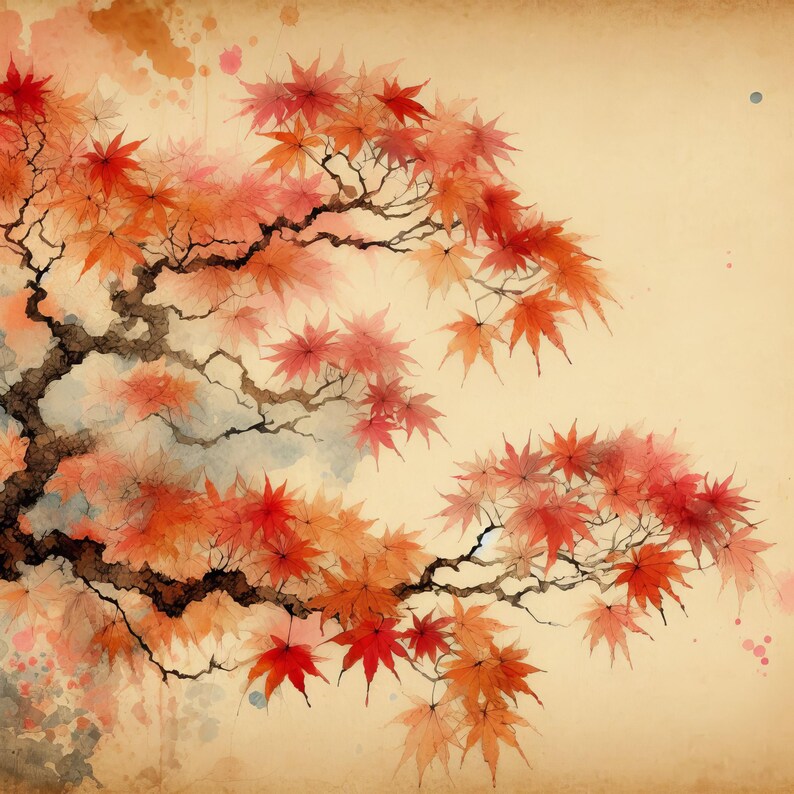 Ancient Japanese Maple Tree - Autumn, Fall, Cherry Blossom, Clip Art ...
