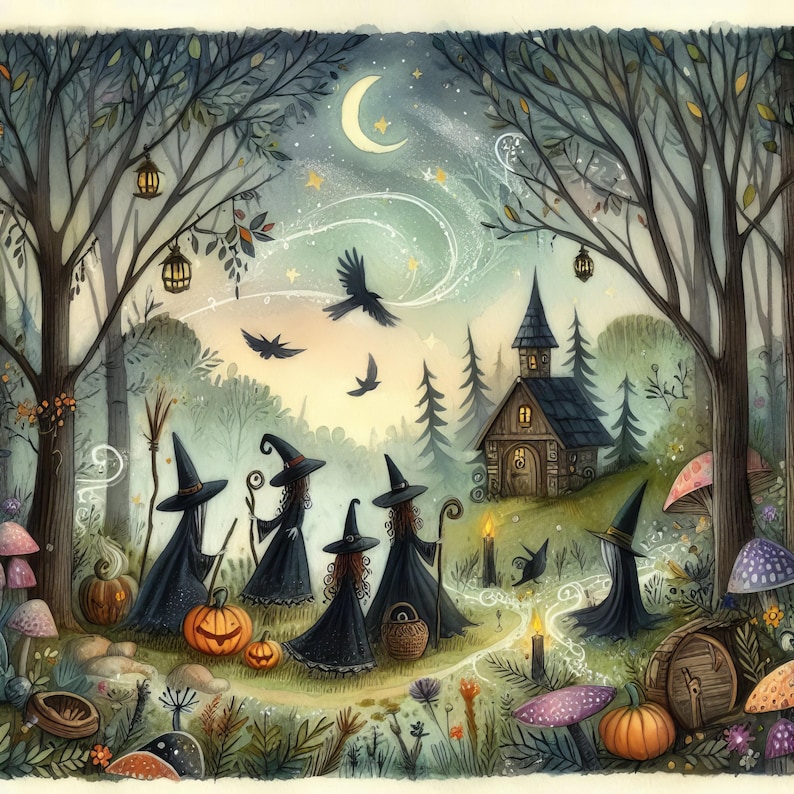 Magical Witch Forest V1 - Clip Art Bundle, Digital Download, Digital ...
