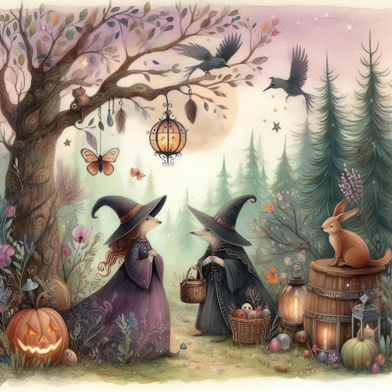 Magical Witch Forest V2 - Clip Art Bundle, Digital Download, Digital ...