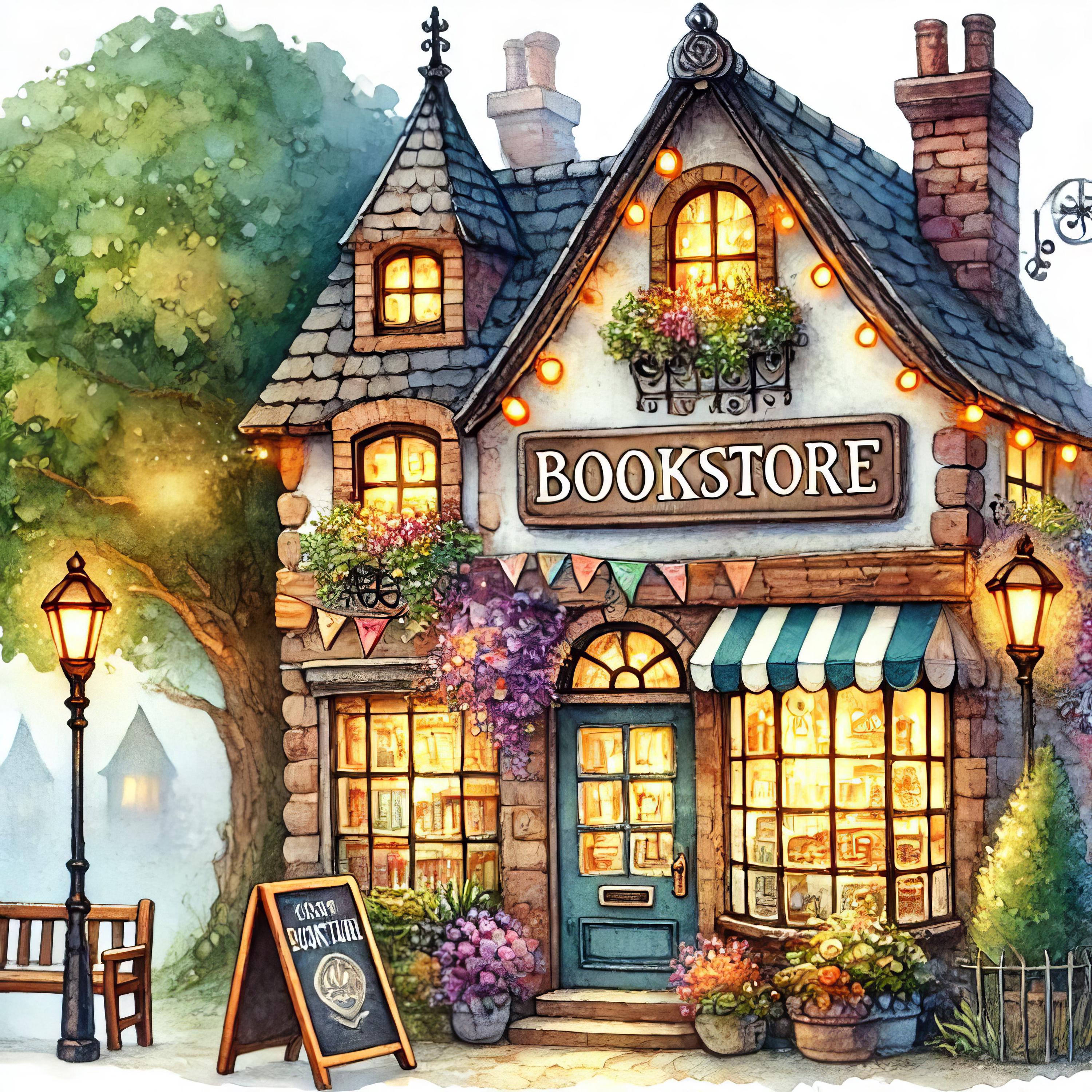Village Book Store- Clip Art Bundle, Digital Download, Digital Files ...