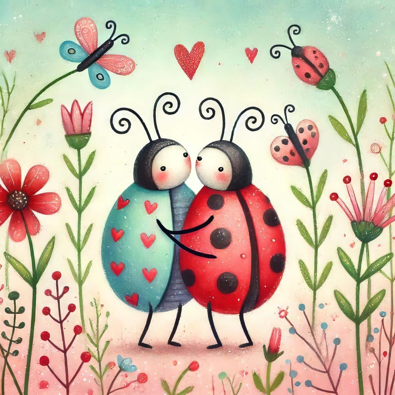 Shabby Chic Love Bugs - Clip Art Bundle, Digital Download, Digital ...