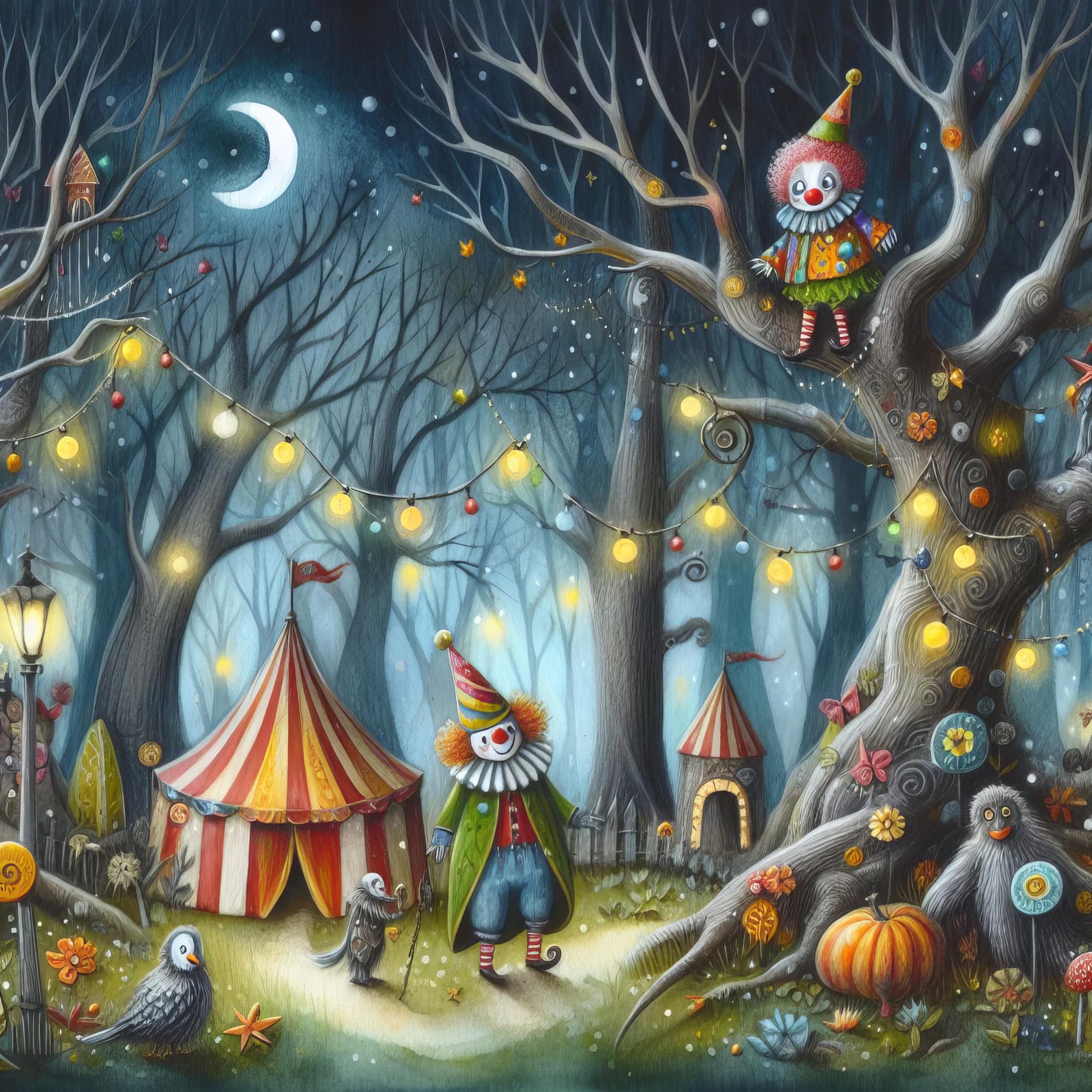 Magical Clown Forest - Clip Art Bundle, Digital Download, Digital Files ...