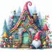 Whimsical Gnome House- Clip Art Bundle, Digital Download, Digital Files ...
