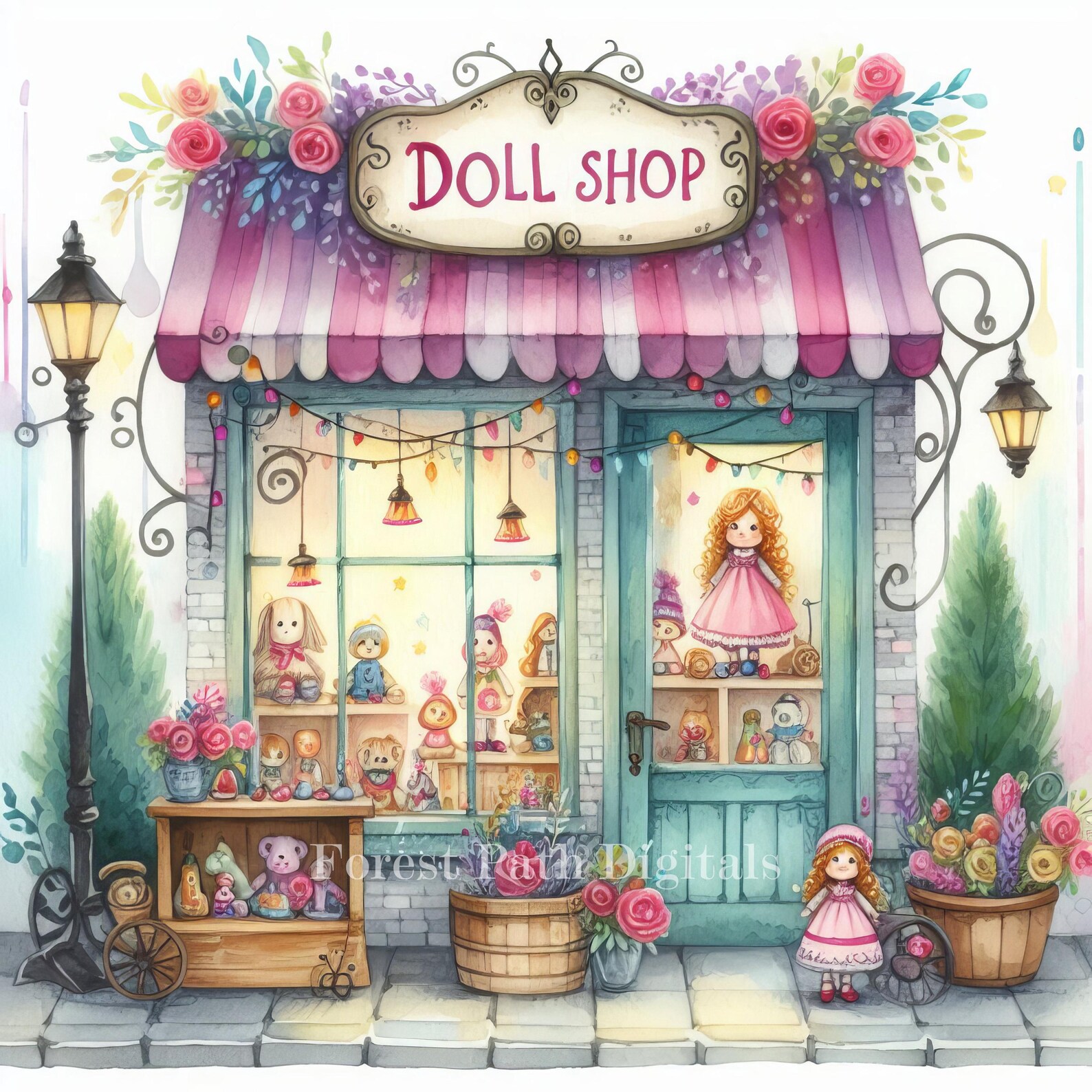 Doll Shop- Clip Art Bundle, Digital Files Images Download, Whimsical ...