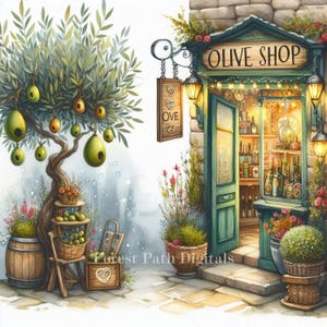 Olive Shop- Clip Art Bundle, Digital Files Images Download, Whimsical ...