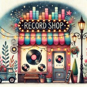 Record Shop - Clip Art Bundle, Digital Download, Digital Files ...