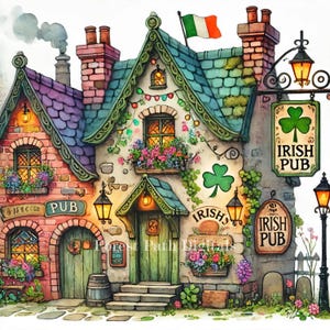 Irish Pub - Clip Art Bundle, Digital Download, Digital Files, Whimsical ...