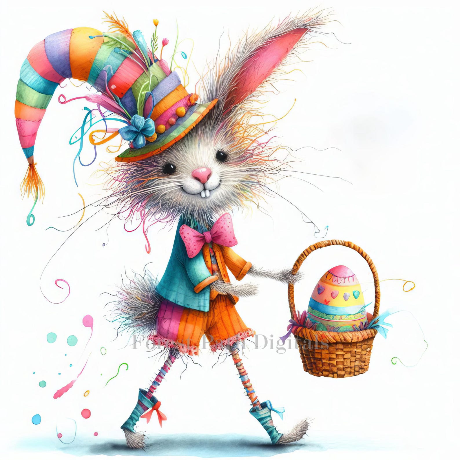 Quirky Easter Bunny - Clip Art Bundle, Digital Download, Digital Files ...