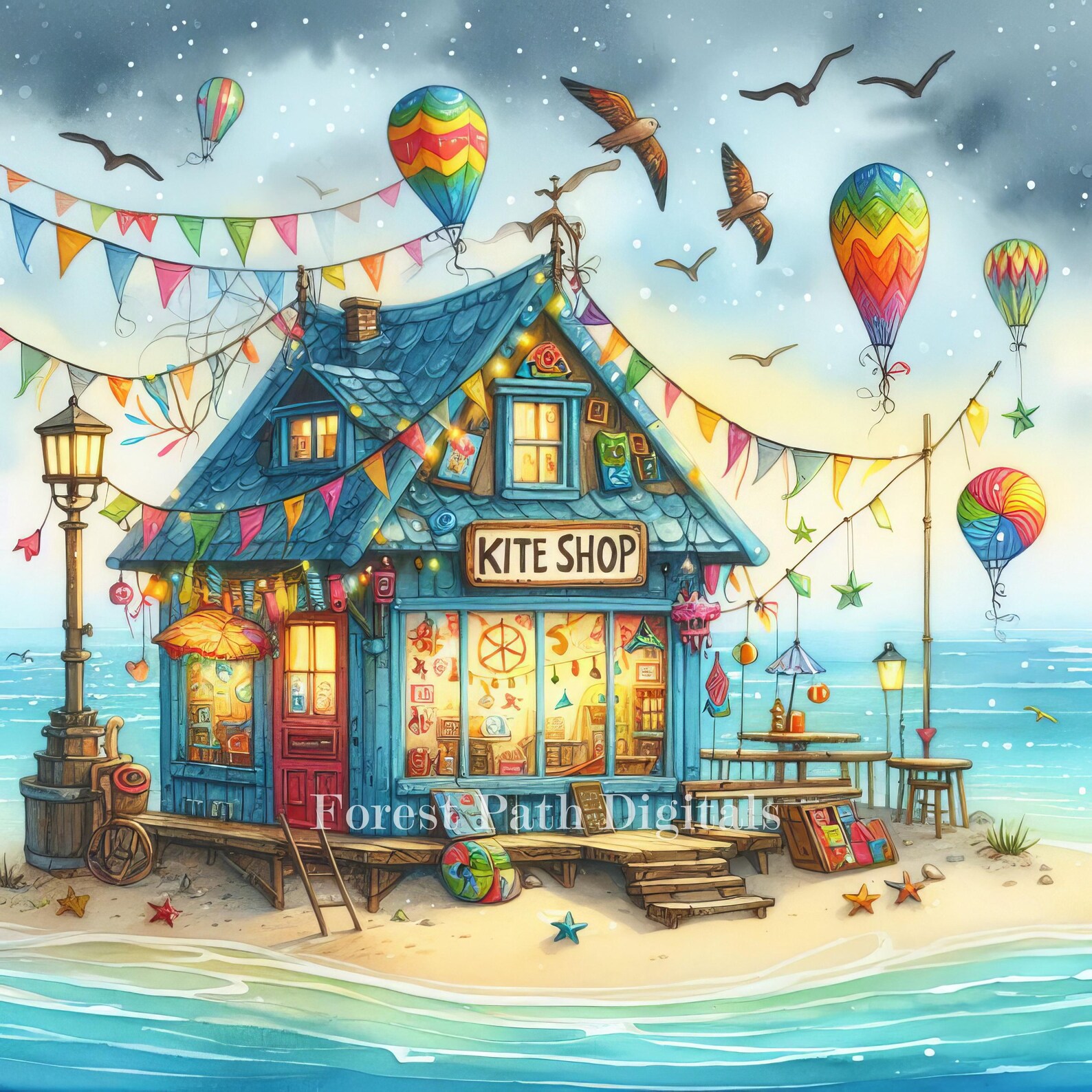 Kite Shop - Clip Art Bundle, Digital Download, Digital Files, Whimsical ...