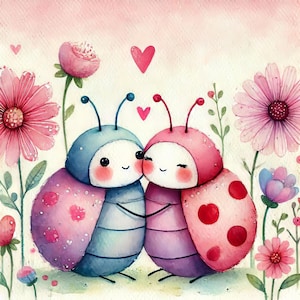 Shabby Chic Love Bugs Clip Art Bundle, Digital Download, Digital Files ...