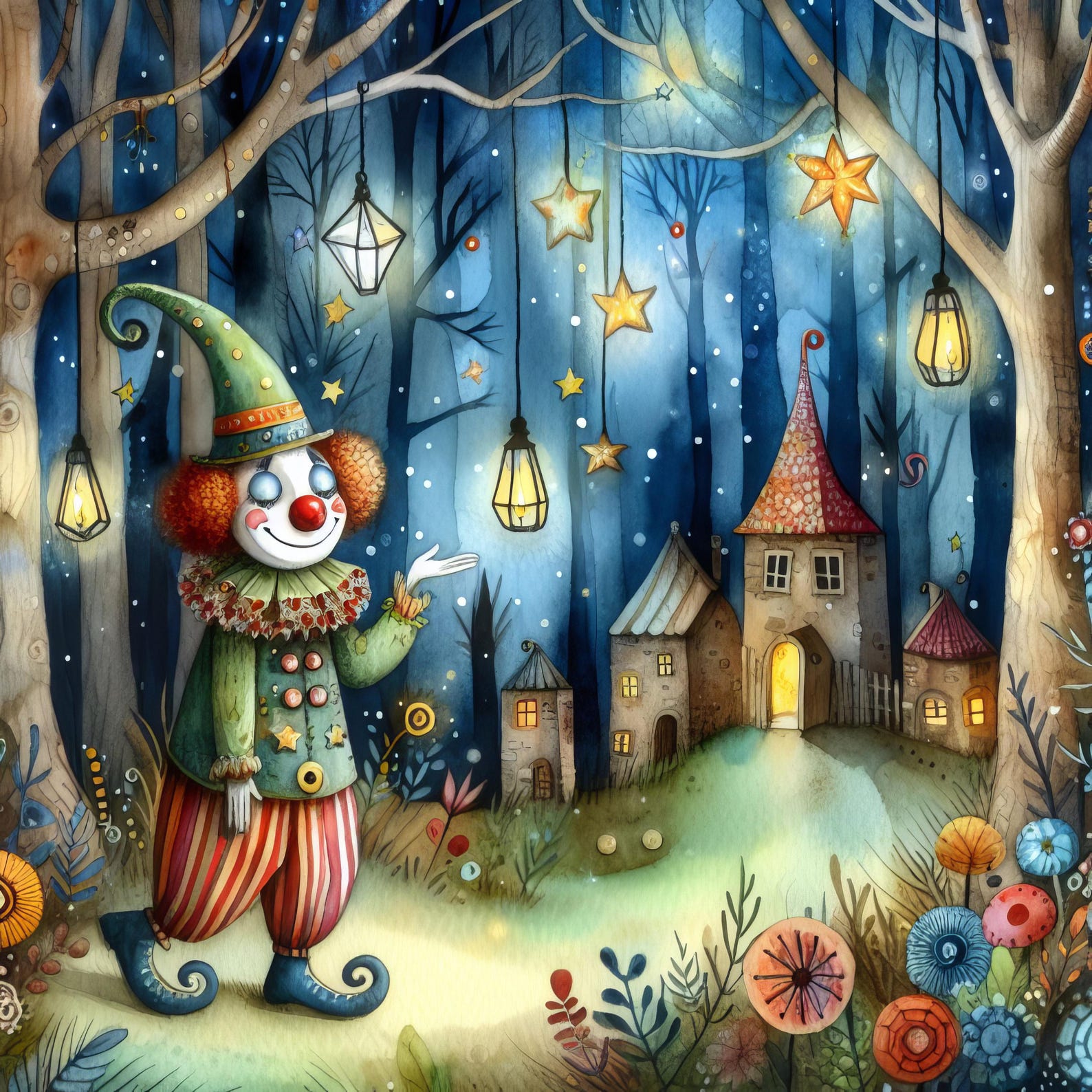 Magical Clown Forest - Clip Art Bundle, Digital Download, Digital Files ...