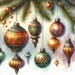 Vintage Christmas Ornaments - Clip Art Bundle, Digital Download ...