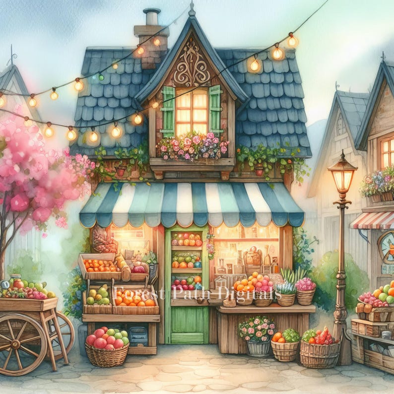 Village Fruit Stand - Clip Art Bundle, Digital Download, Digital Files ...
