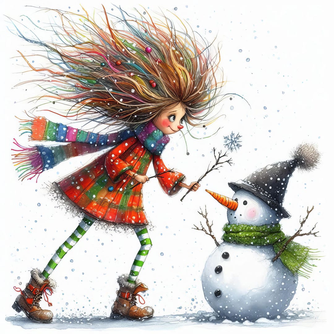 Quirky Snowman Friend - Clip Art Bundle, Digital Download, Digital ...