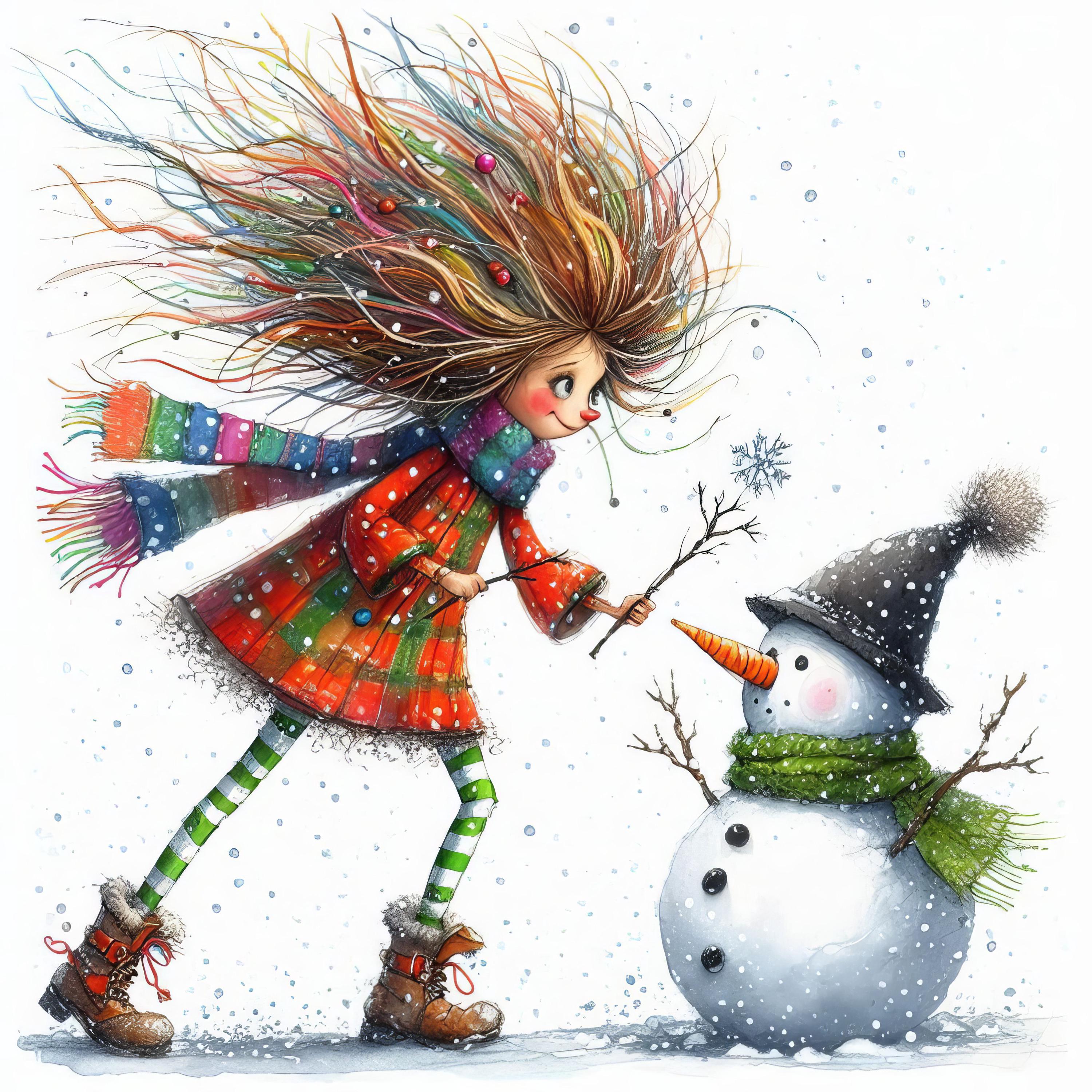 Quirky Snowman Friend - Clip Art Bundle, Digital Download, Digital ...