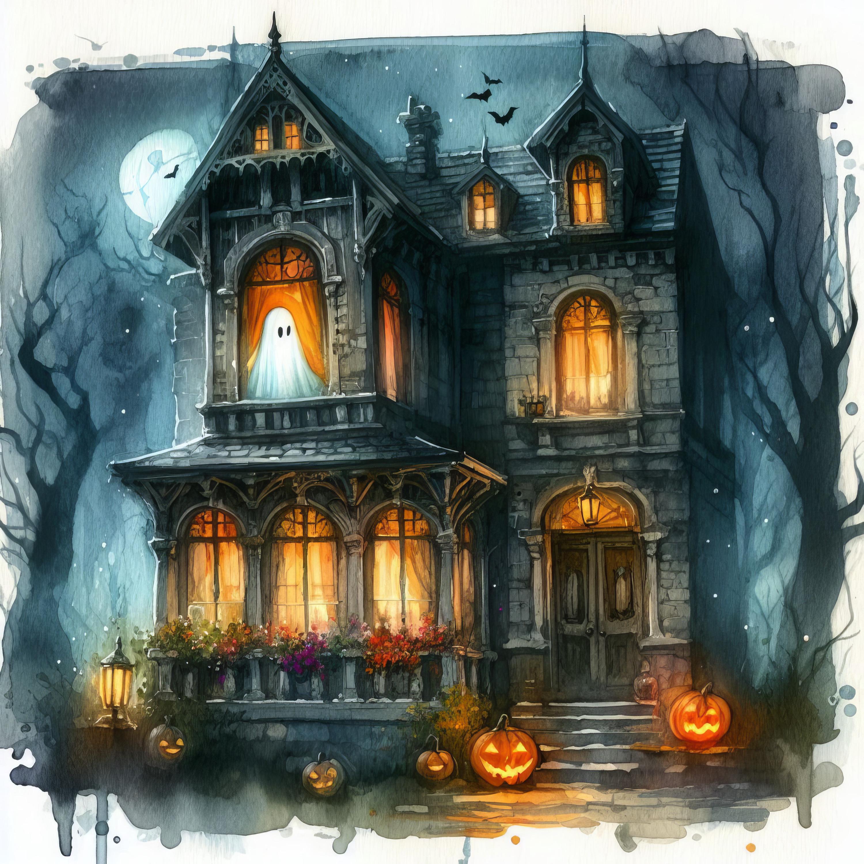 Halloween Haunted House - Clip Art Bundle, Digital Download, Digital ...