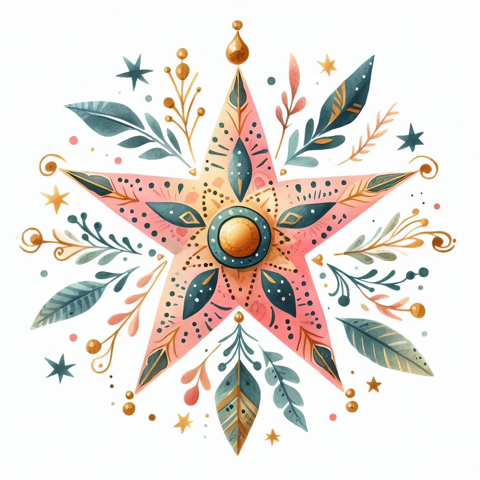Boho Stars - Clip Art Bundle, Digital Image Files Download, Whimsical ...