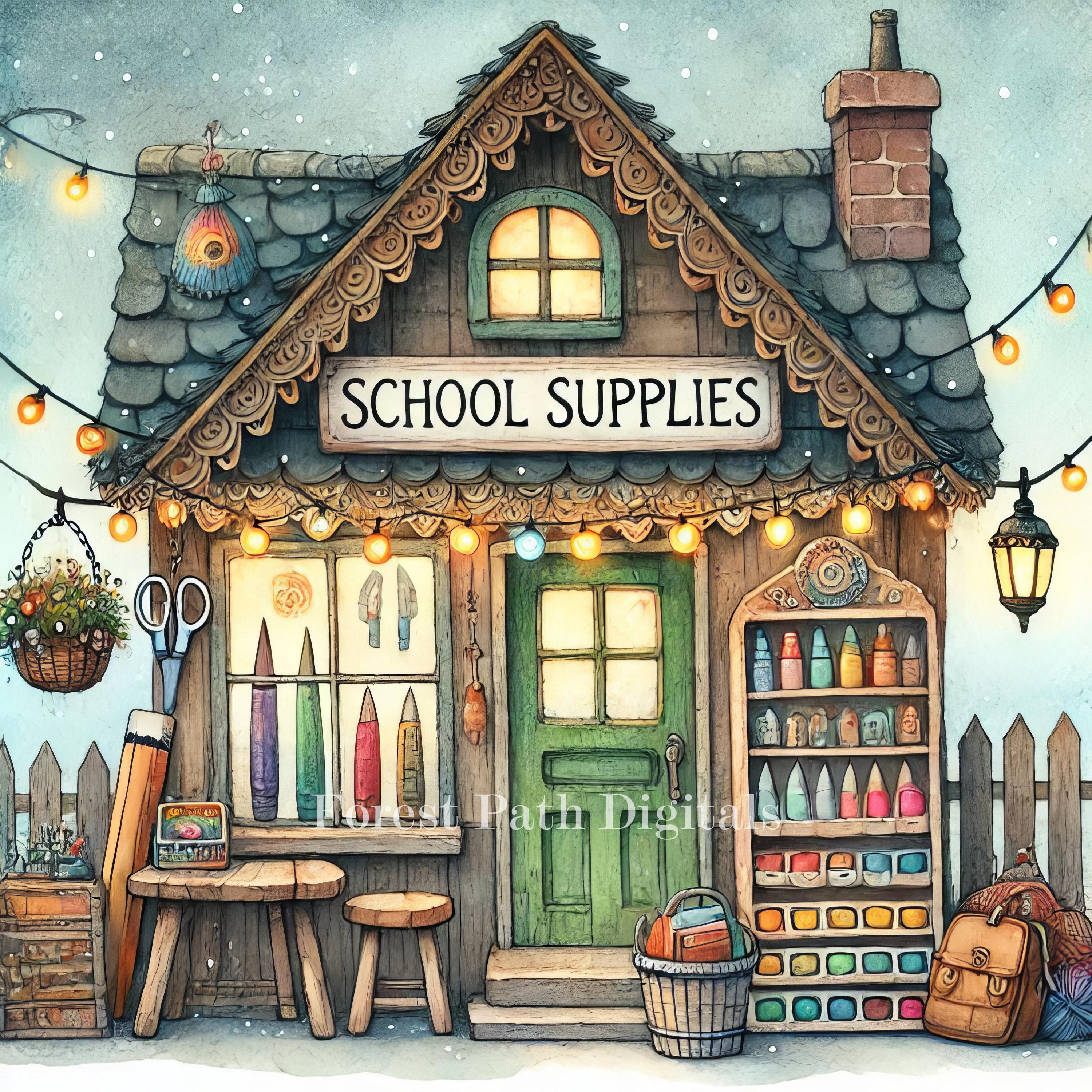 School Supplies Shop - Clip Art Bundle, Digital Download, Digital Files ...