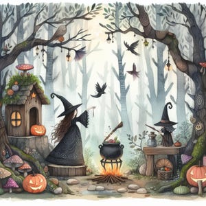 Magical Witch Forest V1 - Clip Art Bundle, Digital Download, Digital ...