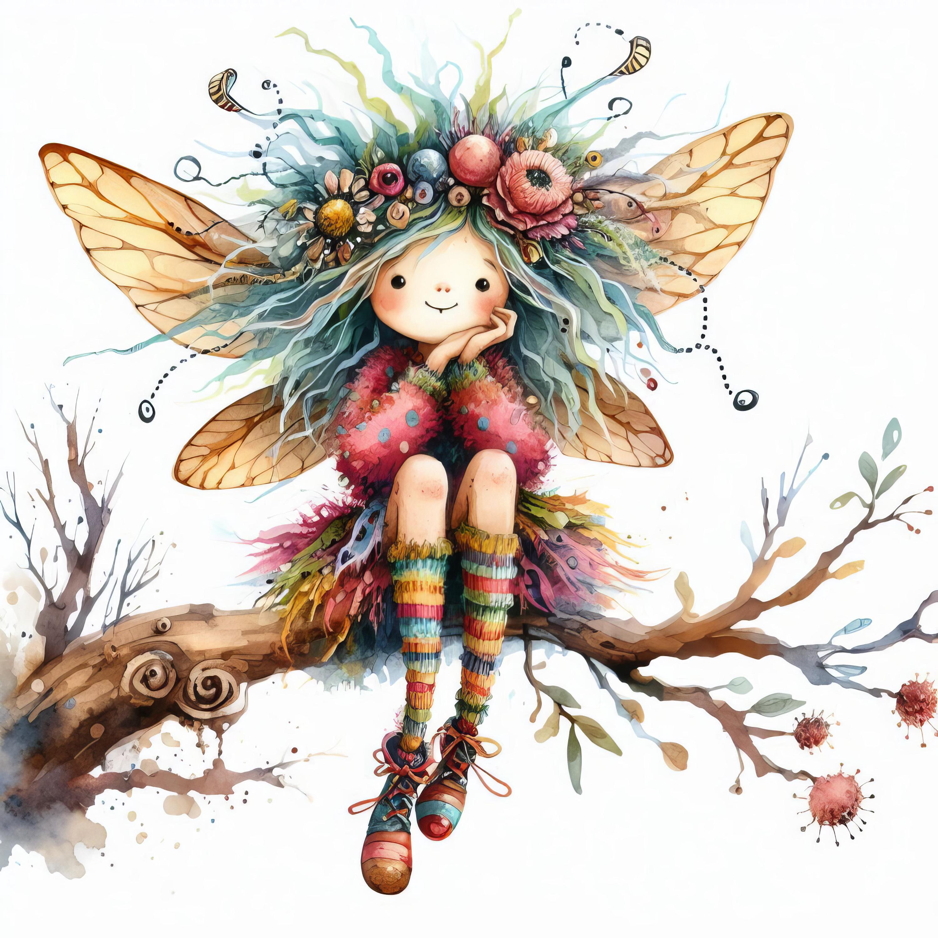 Quirky Boho Fairy - Clip Art Bundle, Digital Download, Digital Files ...