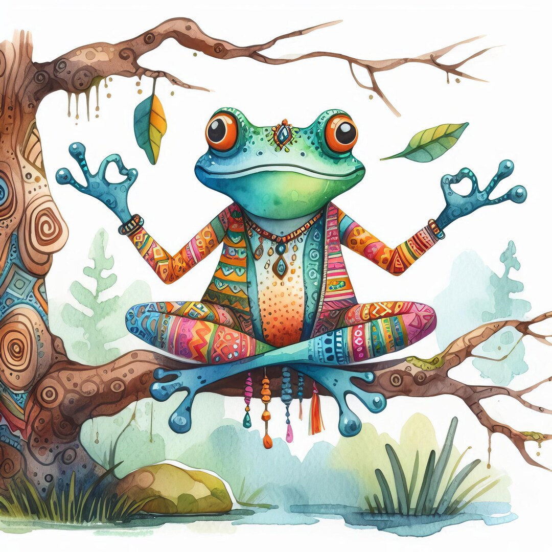 Quirky Boho Frog - Clip Art Bundle, Digital Download, Digital Files ...