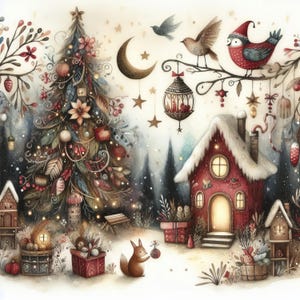 Magical Christmas Forest - Clip Art Bundle, Digital Download, Digital ...