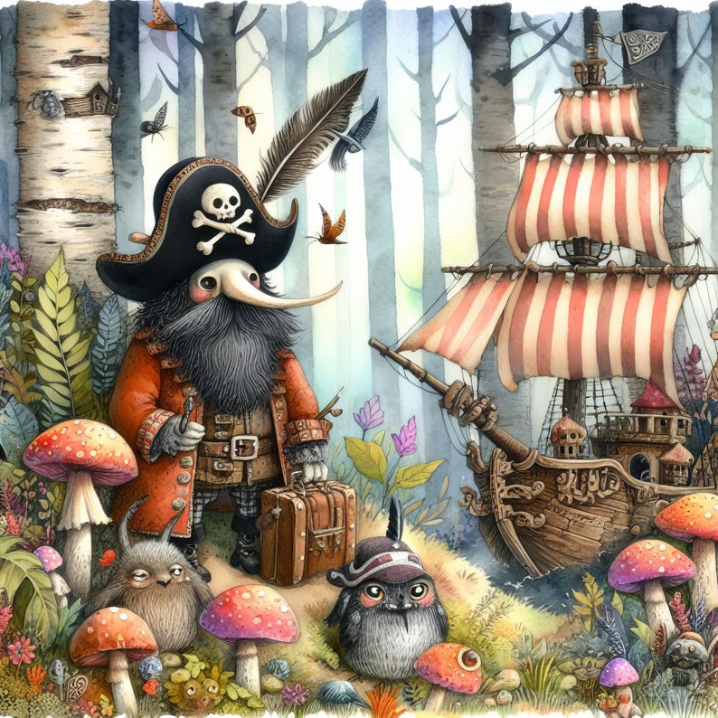 Magical Pirate Forest - Clip Art Bundle, Digital Download, Digital ...
