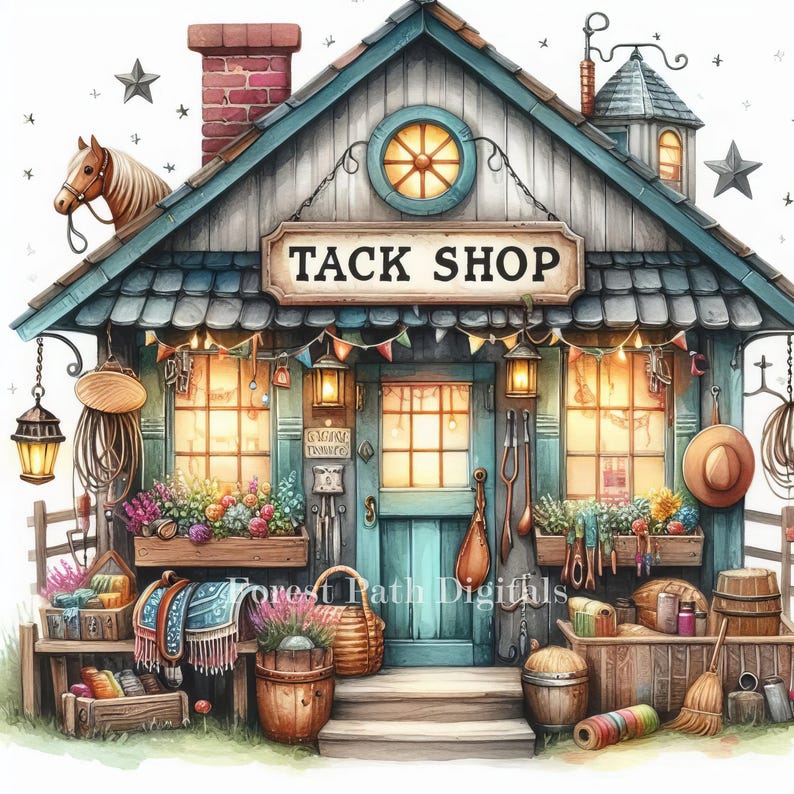Tack Shop - Clip Art Bundle, Digital Download, Digital Files, Whimsical ...