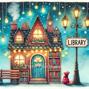 Library - Clip Art Bundle, Digital Download, Digital Files, Whimsical ...