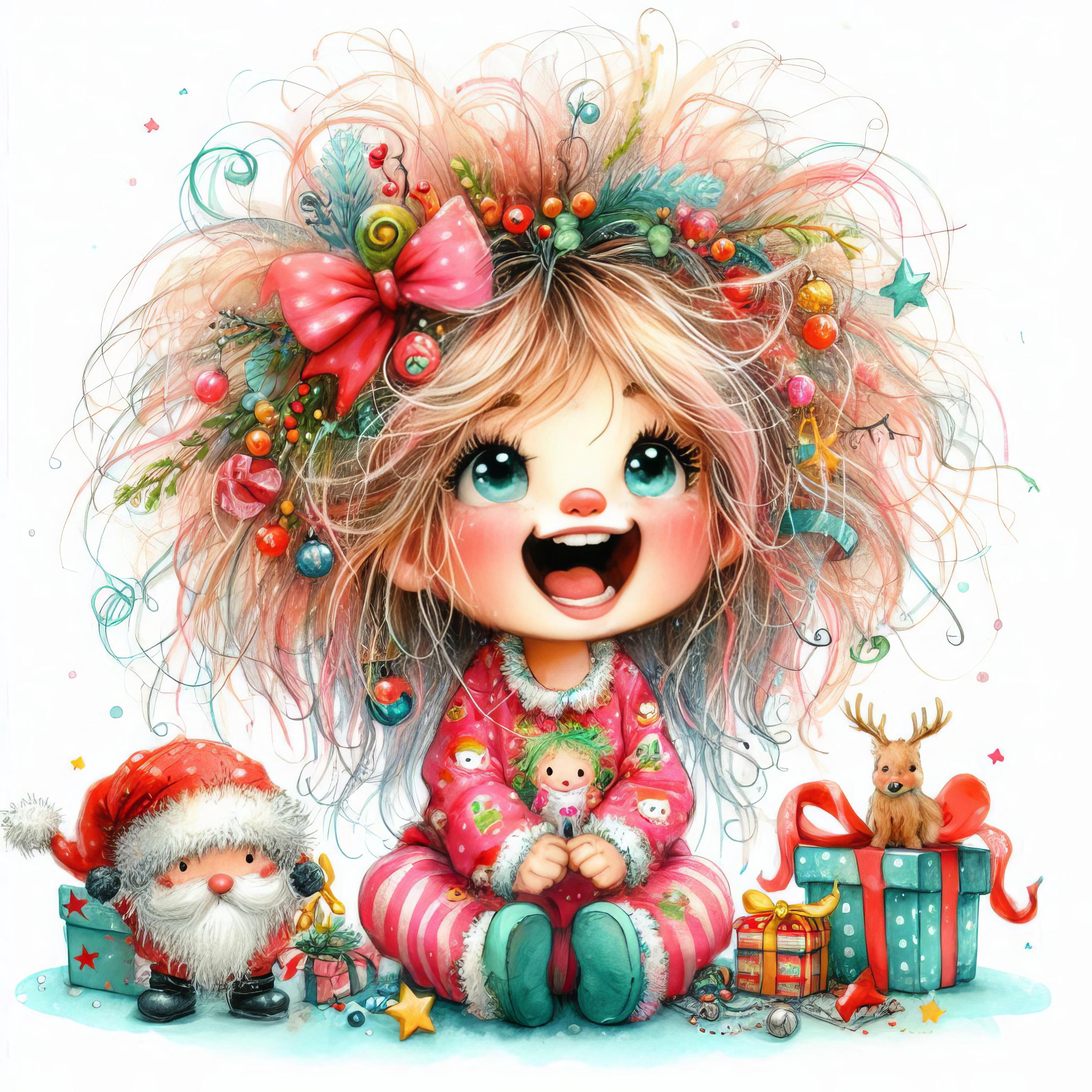 Waiting for Santa Clip Art Bundle, Digital Download, Digital Files ...