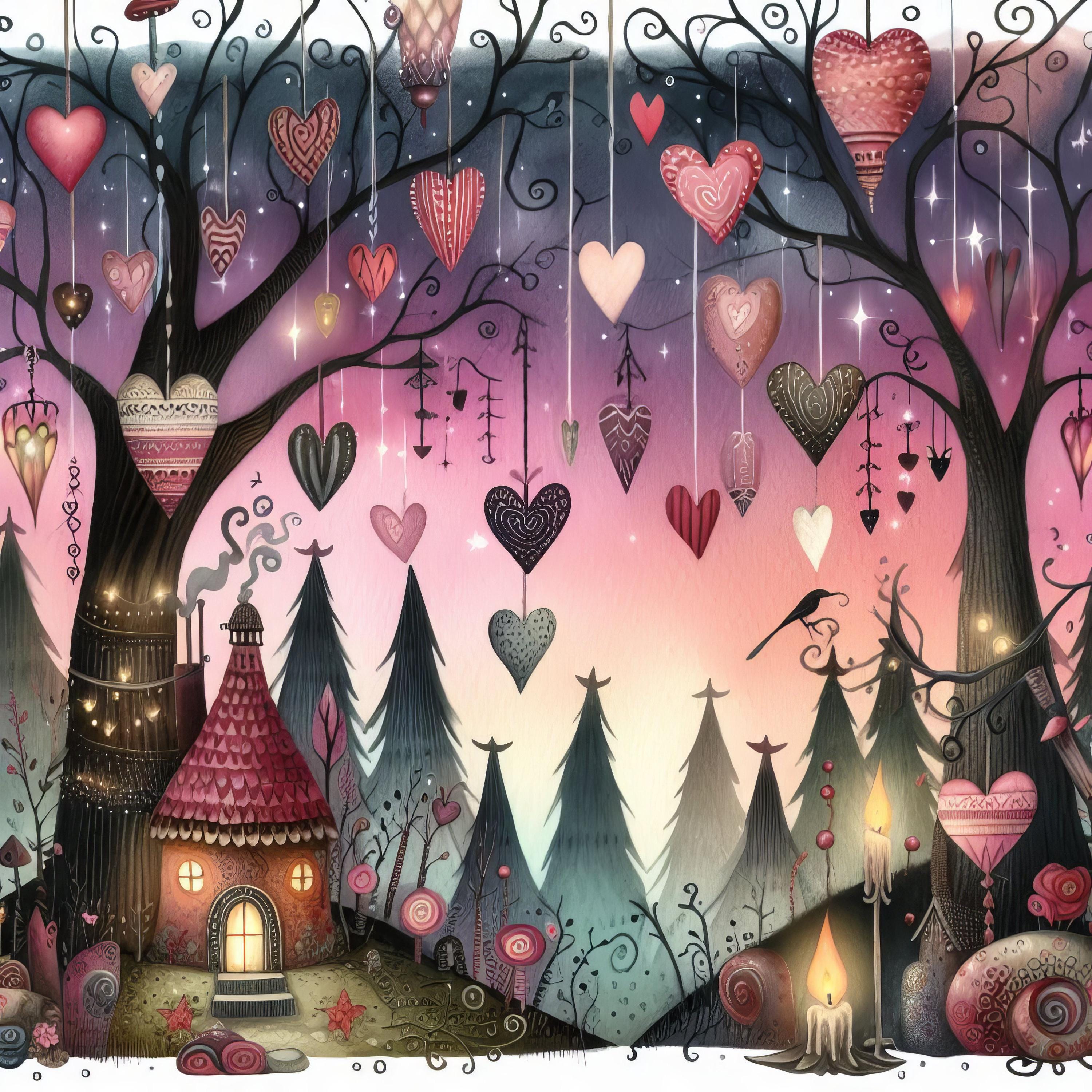 Magical Valentine's Day Forest - Clip Art Bundle, Digital Download ...