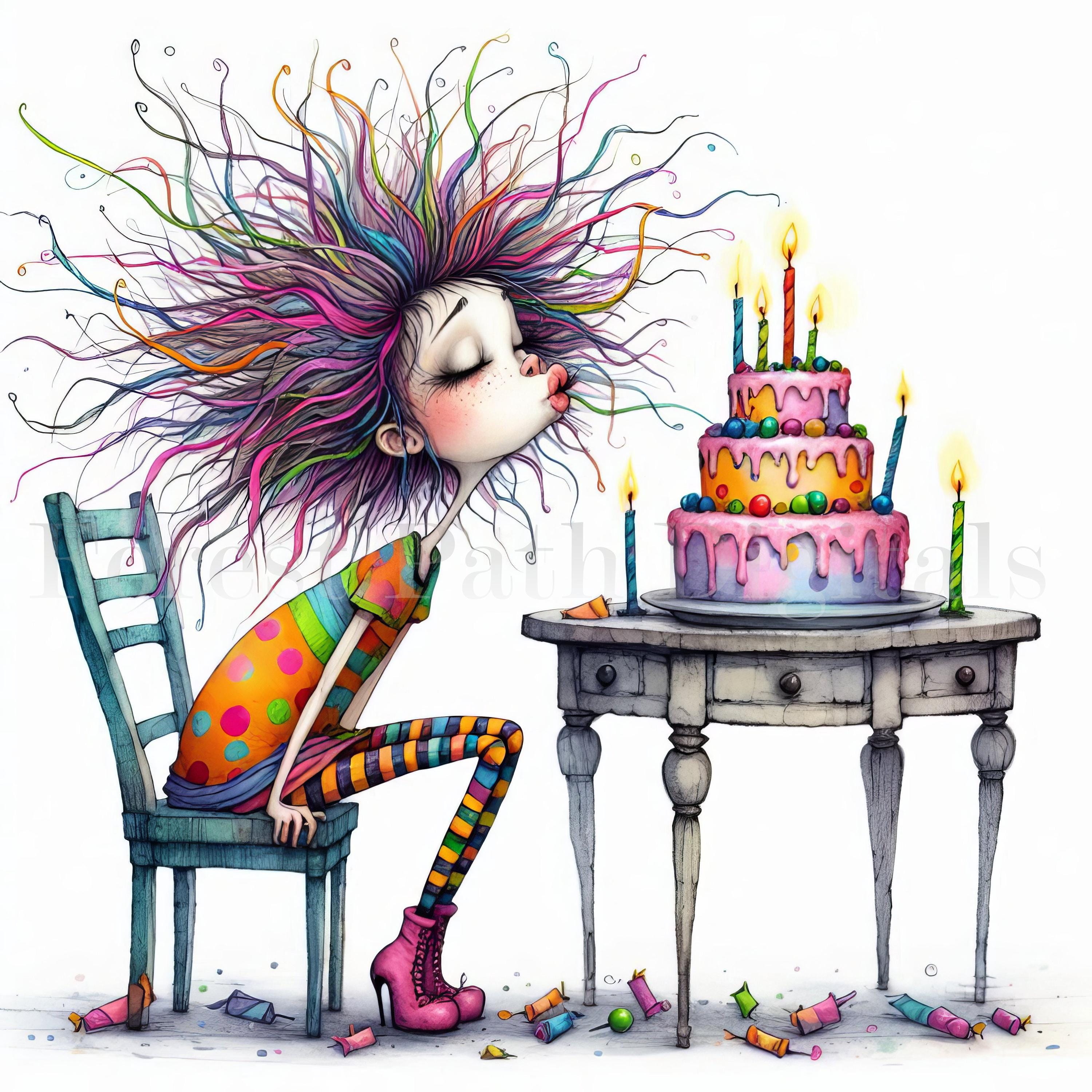 Quirky Birthday Wishes V1- Clip Art Bundle, Digital Download, Digital ...