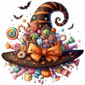 Quirky Halloween Candy Witch - Clip Art Bundle, Digital Download ...