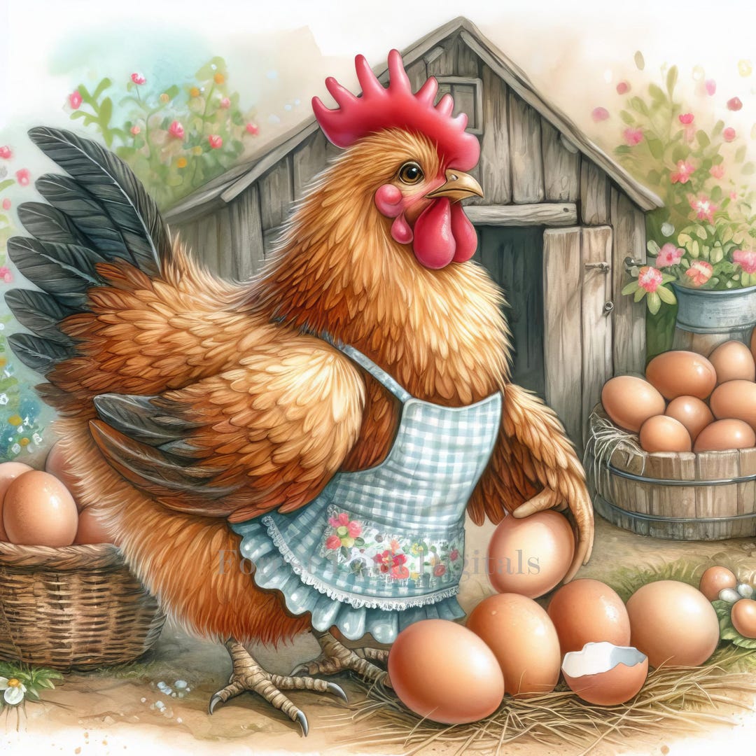 Farm Fresh Chickens - Clip Art Bundle, Digital Download, Digital Files ...