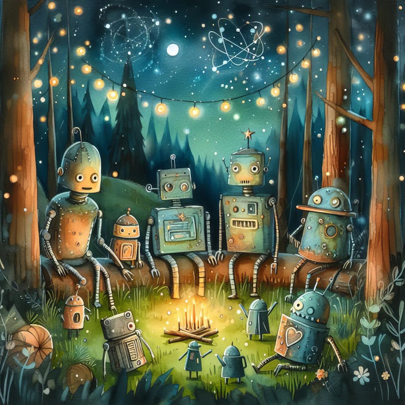 Magical Robot Forest - Clip Art Bundle, Digital Download, Digital Files ...