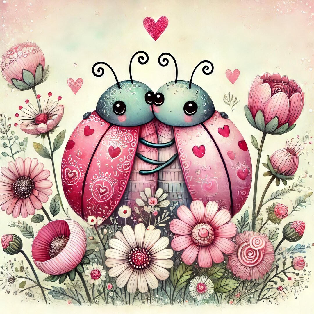 Shabby Chic Love Bugs Clip Art Bundle, Digital Download, Digital Files ...