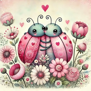 Shabby Chic Love Bugs - Clip Art Bundle, Digital Download, Digital ...