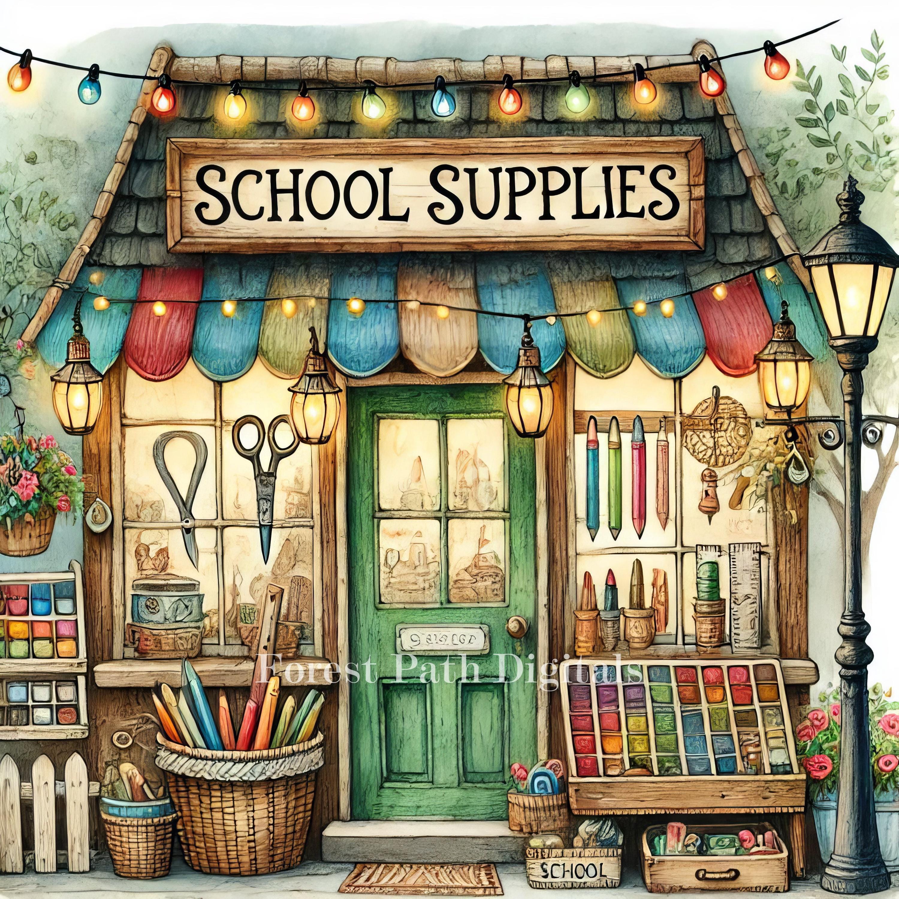 School Supplies Shop - Clip Art Bundle, Digital Download, Digital Files ...