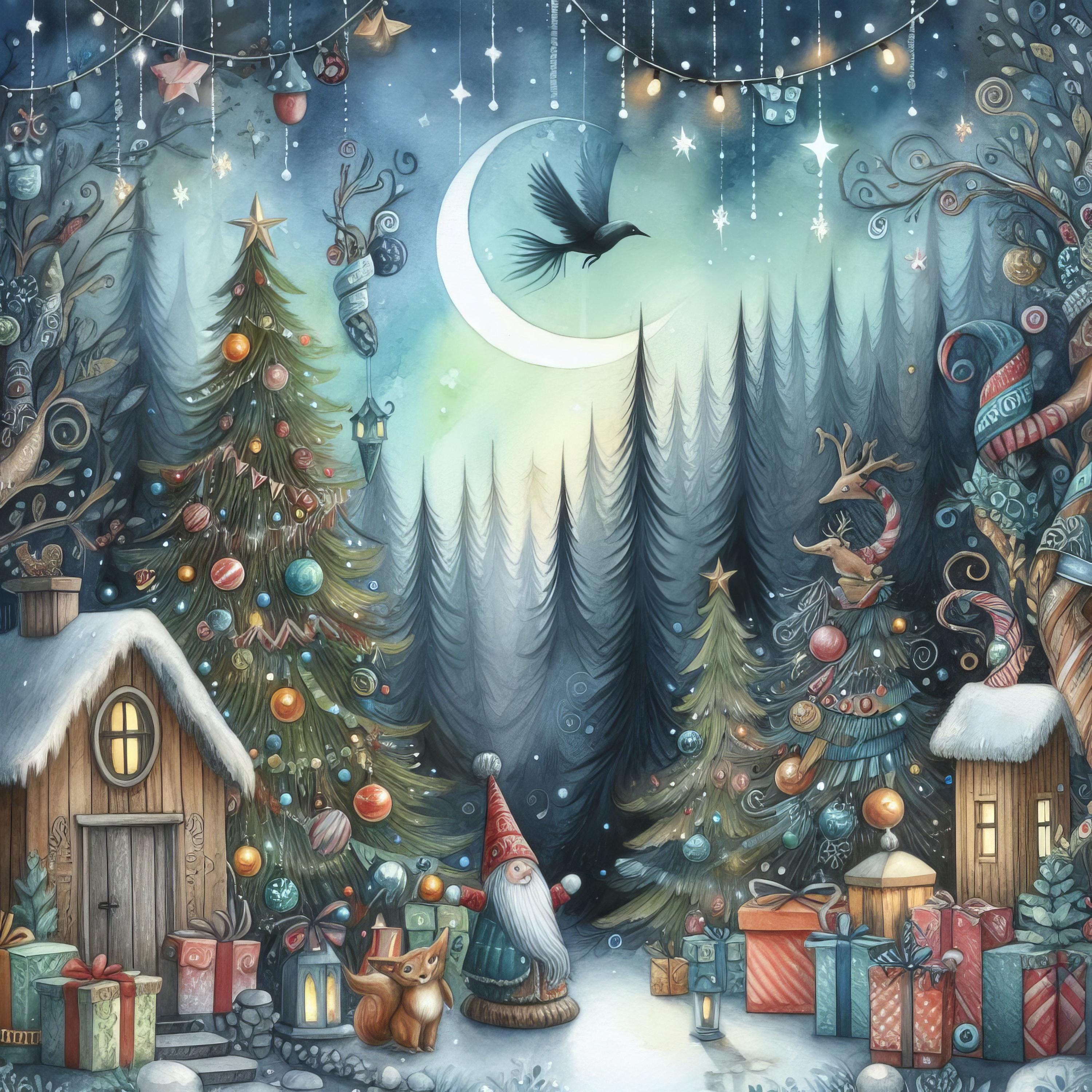 Whimsical Christmas Forest - Clip Art Bundle, Digital Download, Digital ...