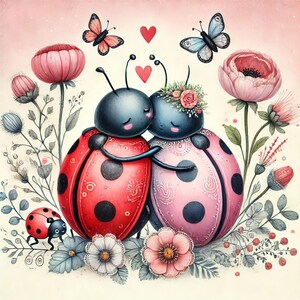 Shabby Chic Love Bugs Clip Art Bundle, Digital Download, Digital Files ...