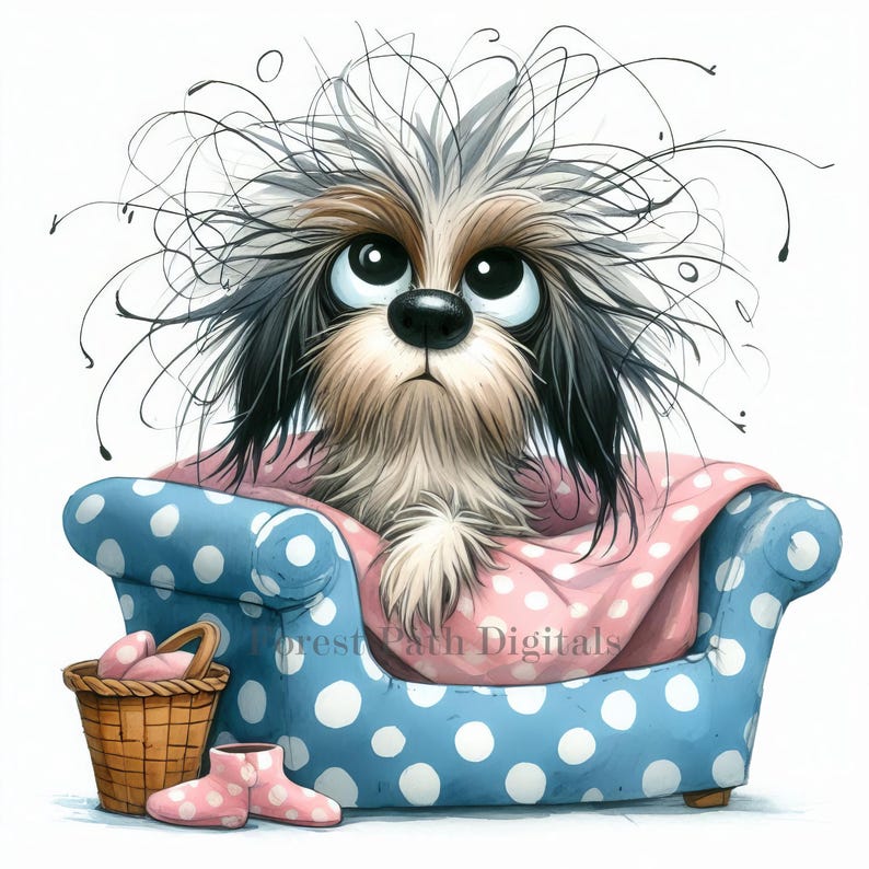 Bedhead Pup - Clip Art Bundle, Digital Download, Digital Files ...