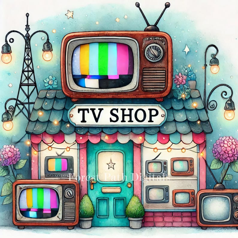 TV Shop - Clip Art Bundle, Digital Download, Digital Files, Whimsical ...