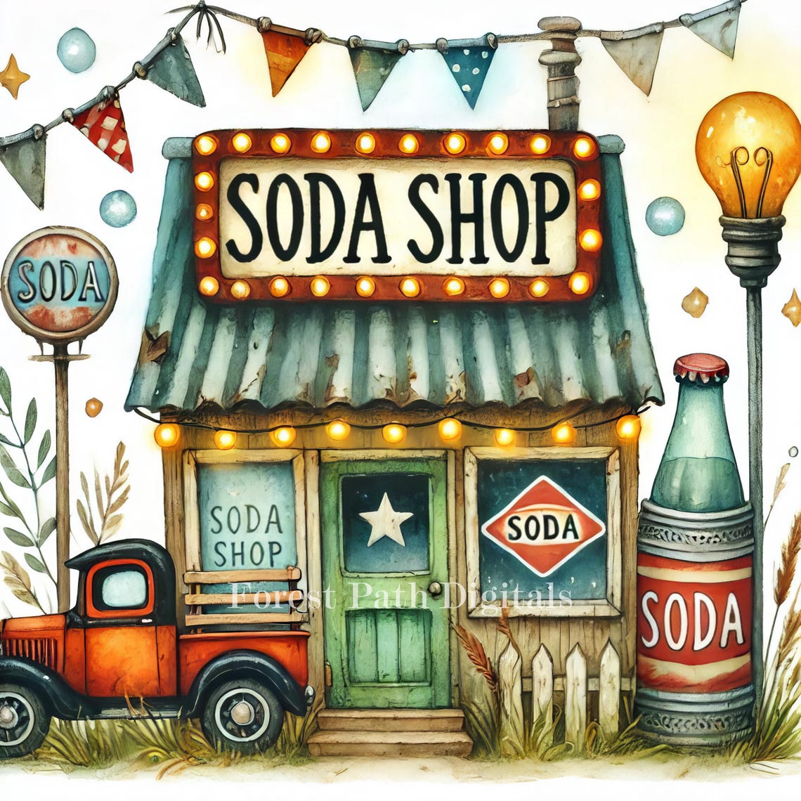 Soda Shop - Clip Art Bundle, Digital Download, Digital Files, Whimsical ...