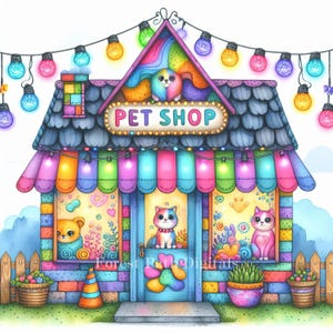 Rainbow Pet Shop - Clip Art Bundle, Digital Download, Digital Files ...